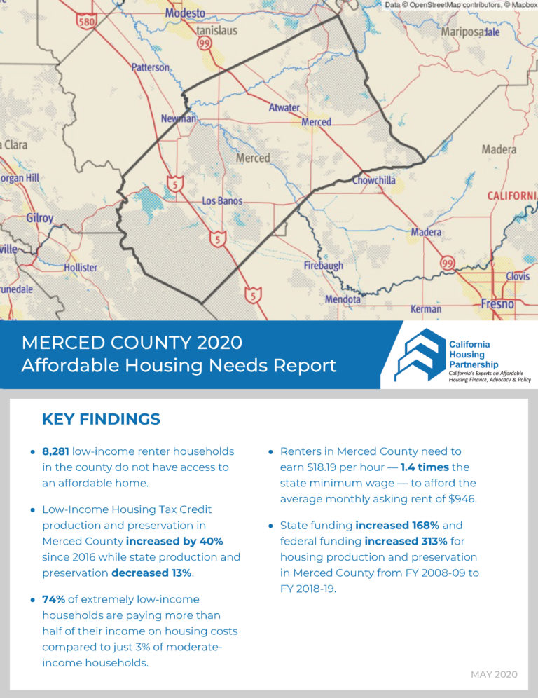 Merced County Housing Need Report 2020 - California Housing Partnership