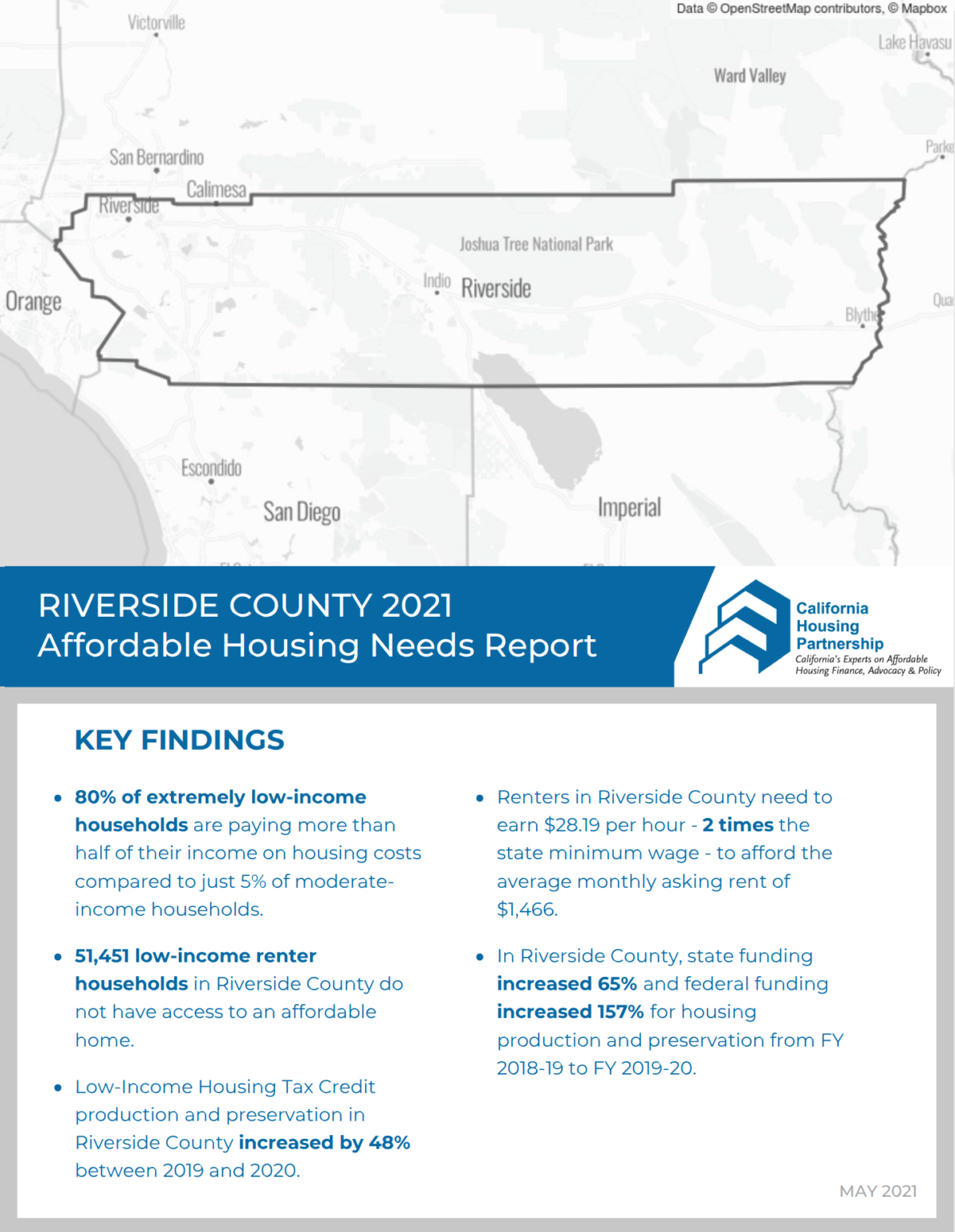 Riverside County Housing Need Report 2021 - California Housing Partnership